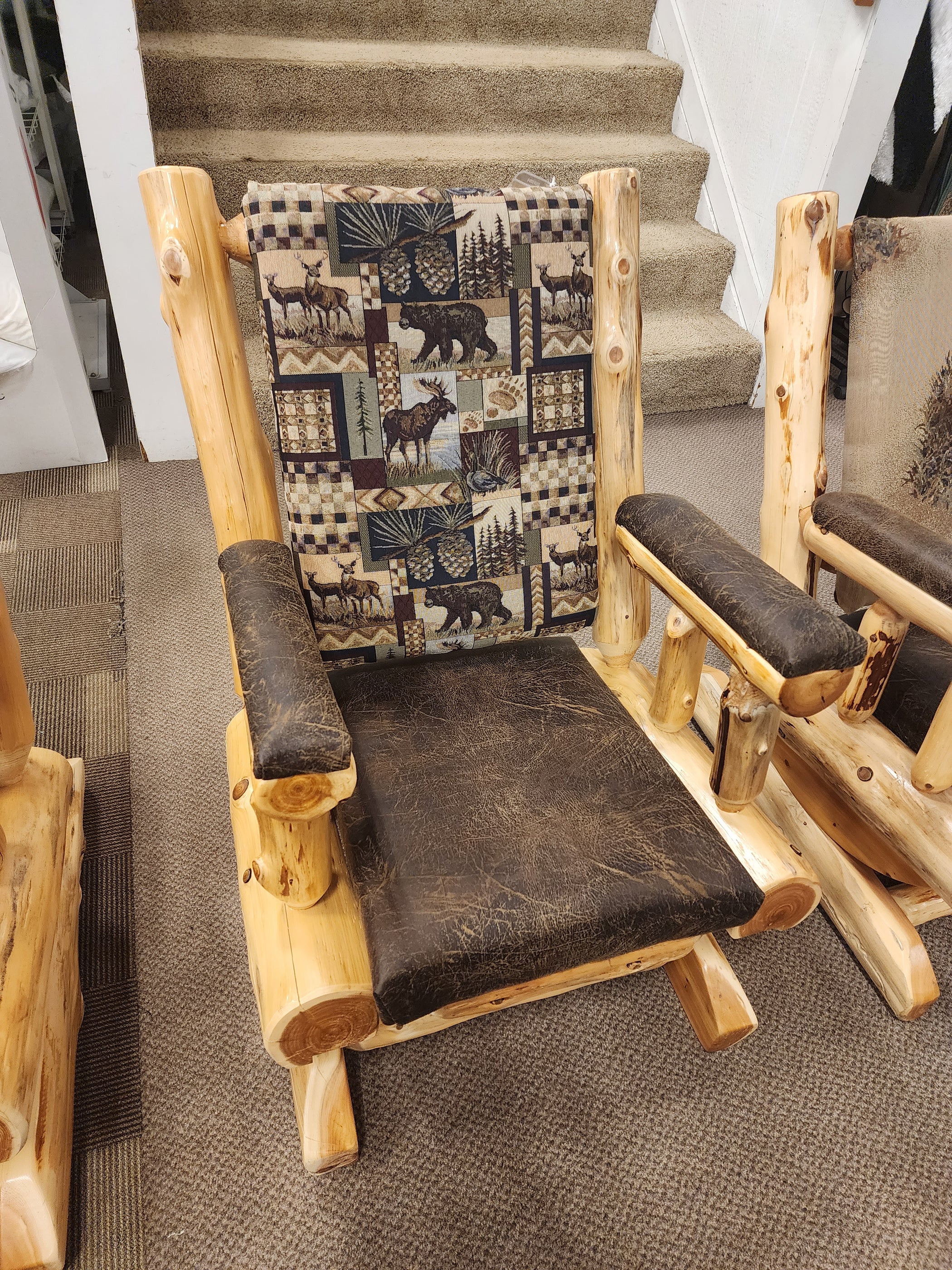 Rustic White Cedar Platform Rocker - Peter's Cabin
